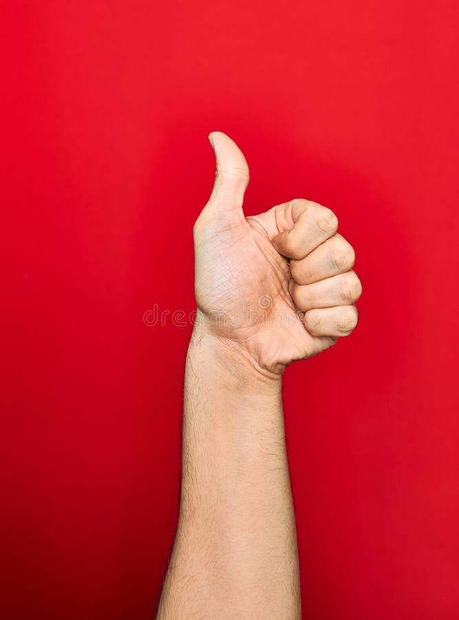 Beautiful Hand of Man Doing Okey Sign with Thumb Up Stock Photo - Image ...