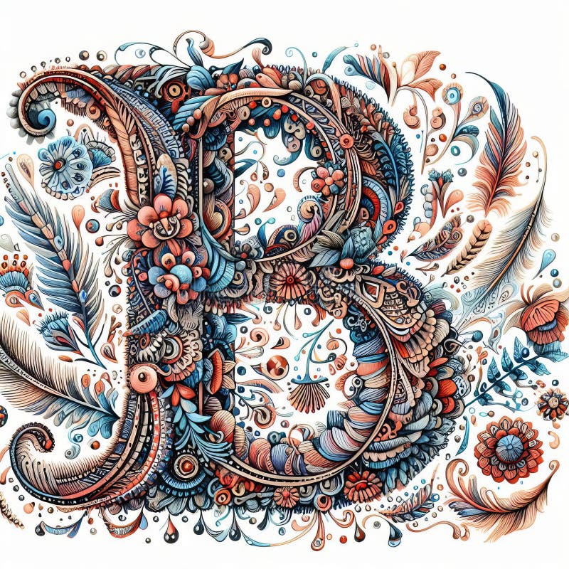A Beautiful Hand Painted Font with Intricate Details and Texture Stock ...