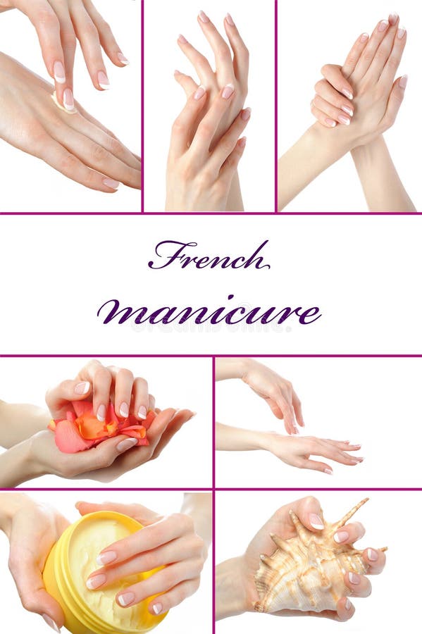 Beautiful Hand with Perfect Nail French Manicure Stock Photo - Image of ...