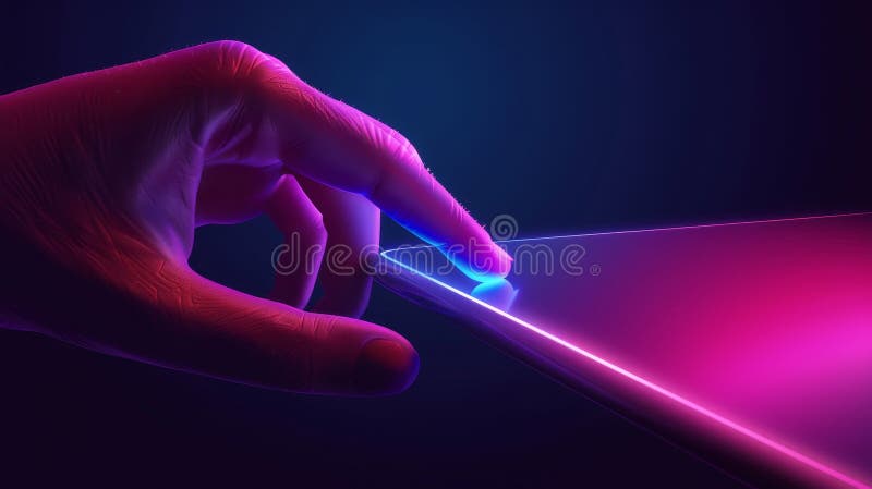 A Beautiful Hand Taps the Touchscreen with Its Index Finger. Note that ...