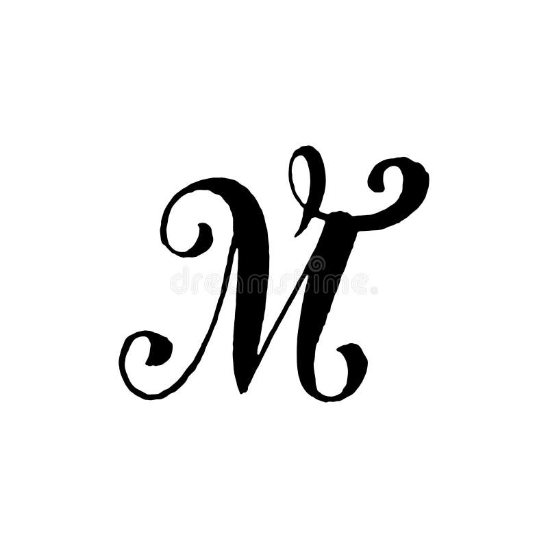 Beautiful Hand Written Capital Letter Y with Curls on White Background ...