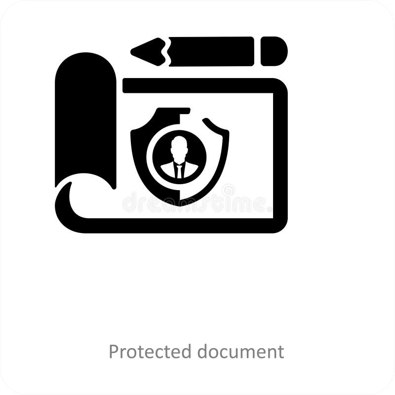Protected document stock vector. Illustration of security - 265491834