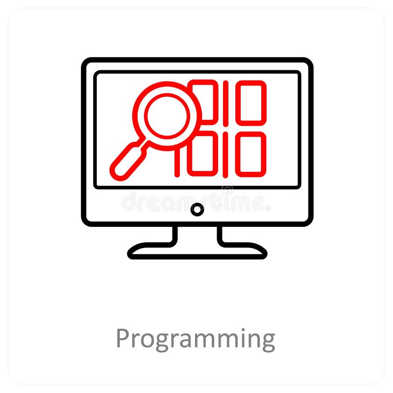 Programming and Big Data Icon Concept Stock Illustration - Illustration ...