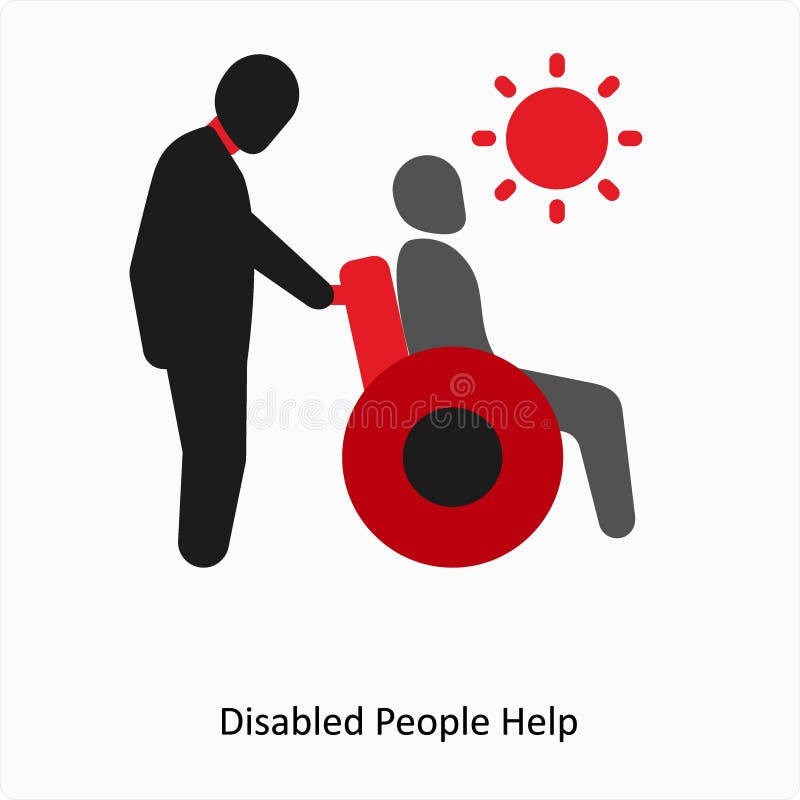 Disabled People Help stock vector. Illustration of disabled - 266555937