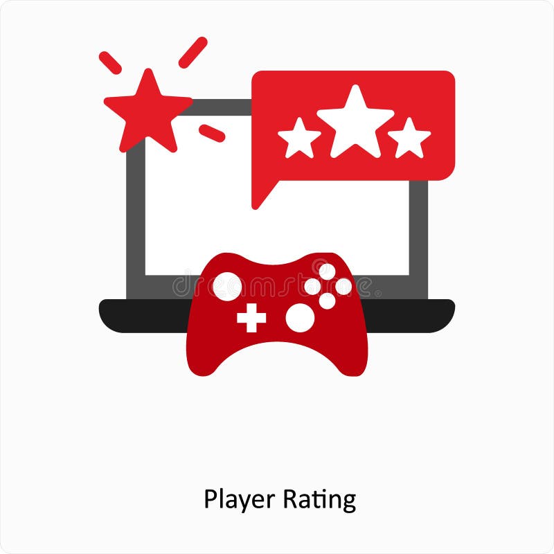 Player Rating Line Icon, Outline Symbol, Vector Illustration, Concept ...