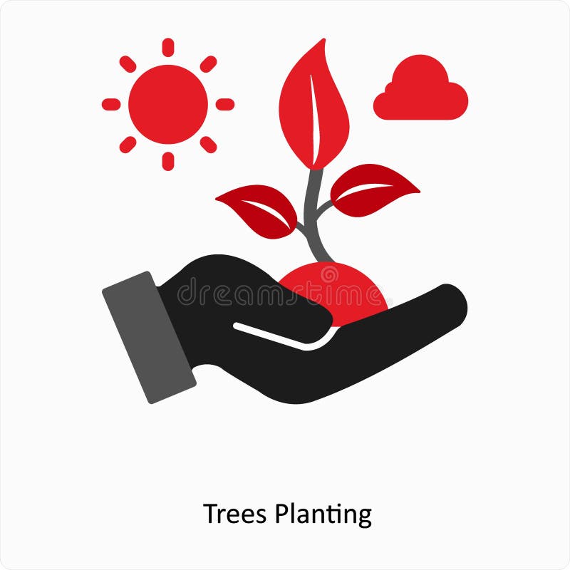 Trees Planting stock vector. Illustration of nature - 266555968