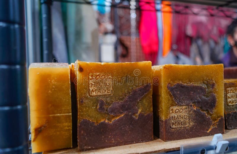 Beautiful Handmade Soap with a Variety of Textures Stock Image - Image ...