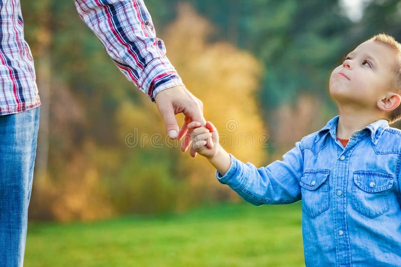 A Happy Child on the Shoulders of a Parent in a Park in Nature, Weekend ...