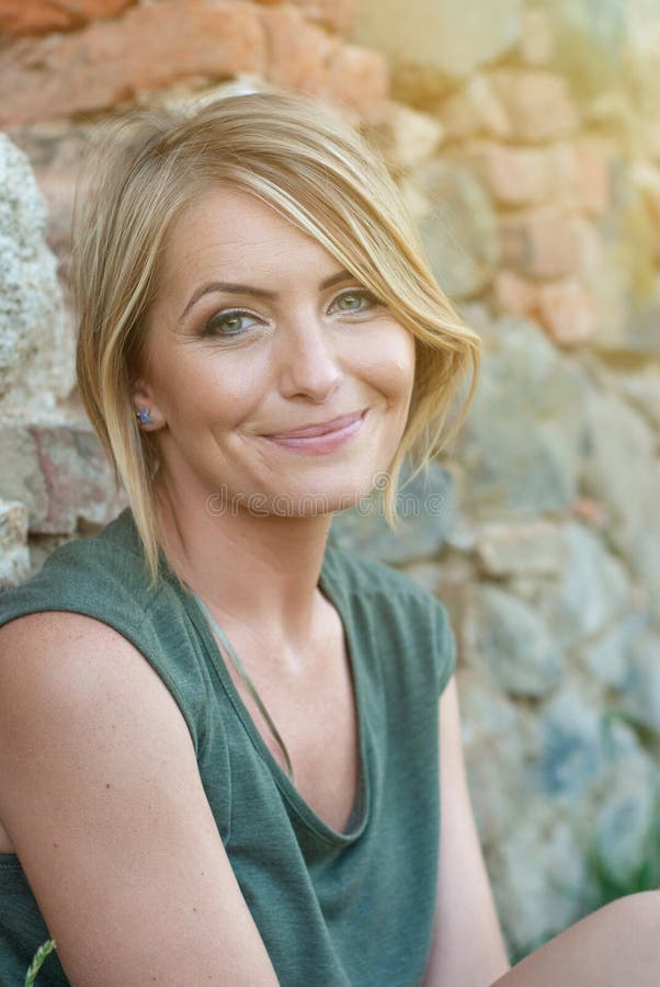 Beautiful Happy Blonde Woman Smiling Stock Image Image Of Pretty