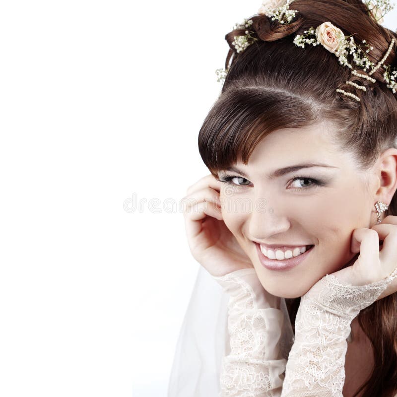 Young happy bride stock image. Image of bouquet, elegance - 11333809