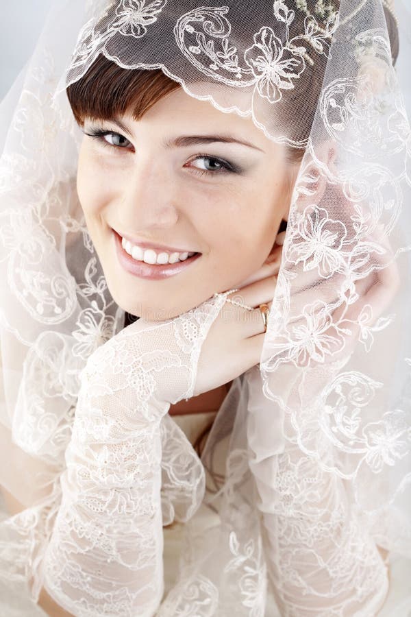 Beautiful happy bride stock image. Image of portrait - 15220861