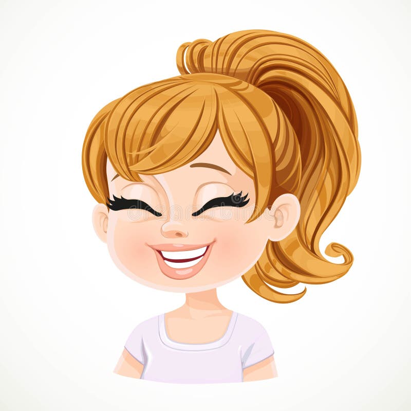 Beautiful Happy Cartoon Brunette Girl with Dark Red Hair Portrait Stock ... Beautiful Happy Cartoon Brunette Girl with Dark Red Hair Portrait Stock ...