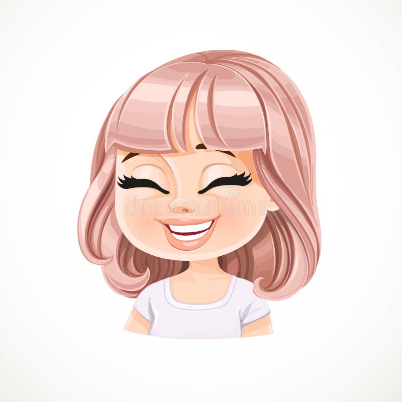 Beautiful Happy Cartoon Blond Girl with Magnificent Curly Hair Portrait ... Beautiful Happy Cartoon Blond Girl with Magnificent Curly Hair Portrait ...