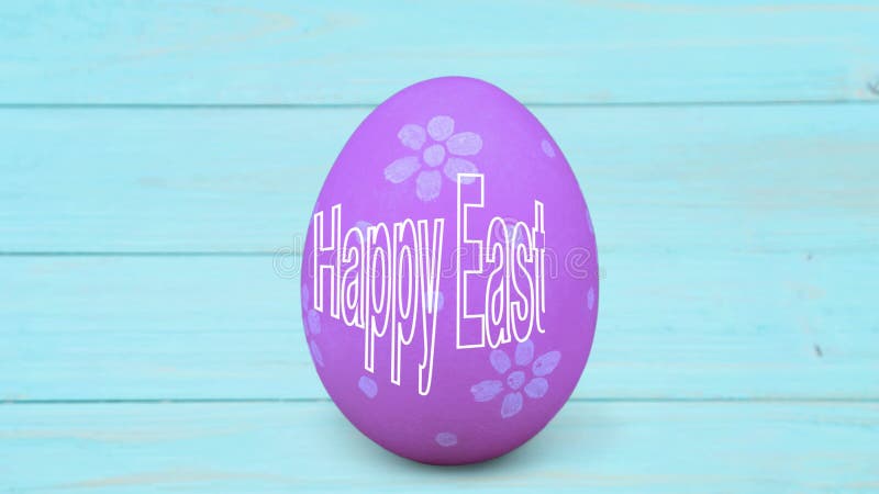 A Beautiful Happy Easter Egg Animation Continues on Wood Background ...