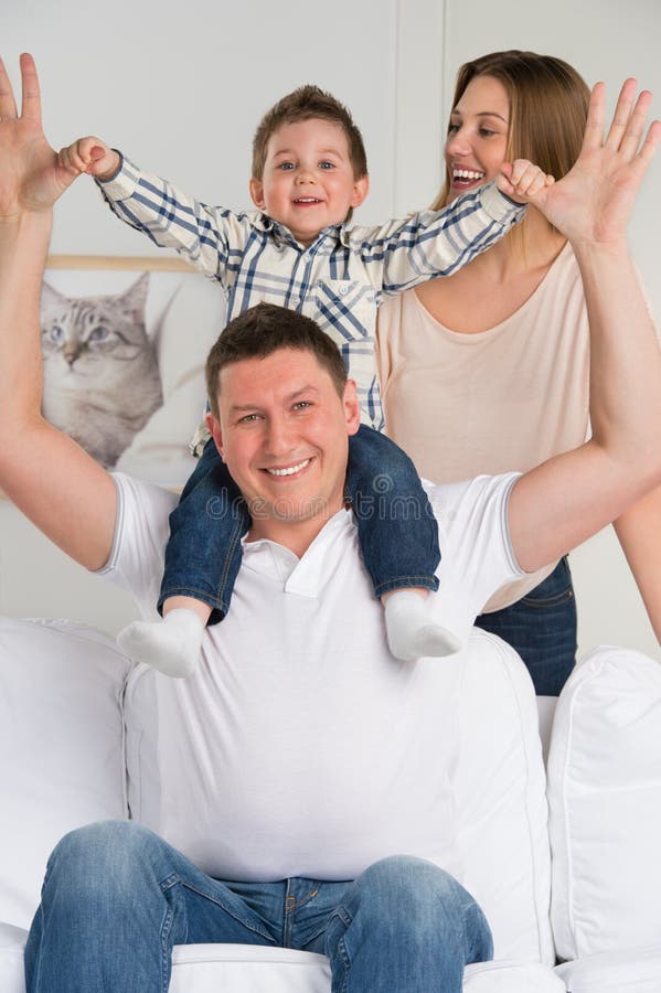 Beautiful Happy Family Having Fun Stock Photo - Image of natural ...