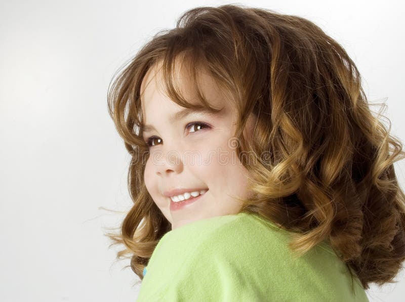 Beautiful Happy Seven Year Old Girl Stock Photo - Image of girl, happy ...