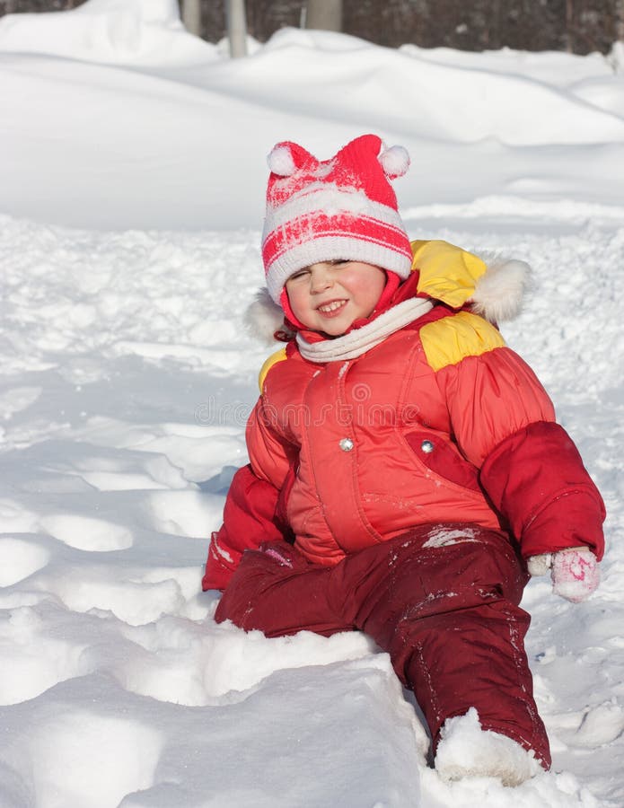 Beautiful Happy Kid in the Red Jacket Stock Photo - Image of nice ...