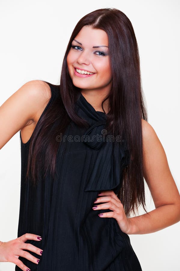 Happy Model Young Woman In Fashionable Youth Outerwear In A Knitted ...