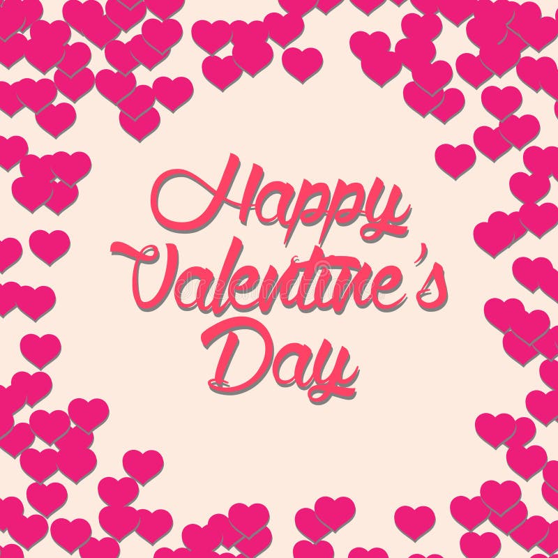 Beautiful Happy Valentine Vector Card Stock Vector - Illustration of ...