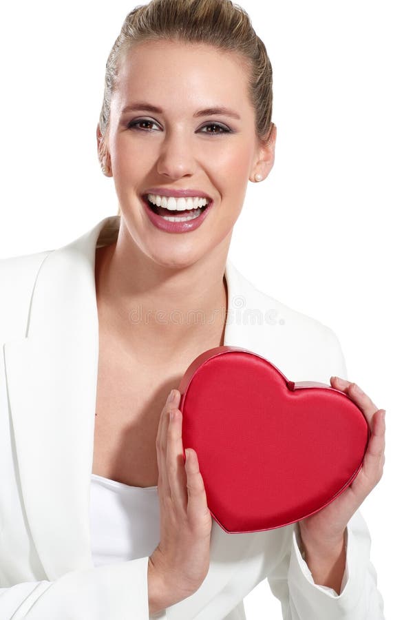 Woman with Valentine Heart stock image. Image of love - 37671257