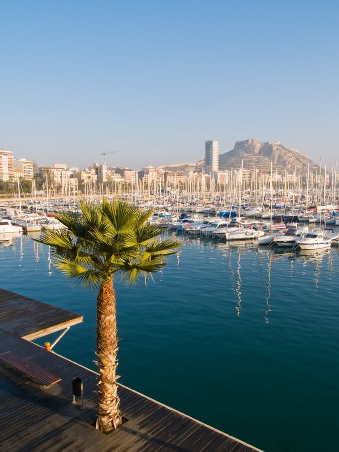 Beautiful Harbor in Alicante Stock Photo - Image of horizontal ...