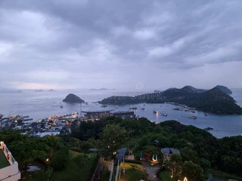 Beautiful Harbour Labuan Bajo Stock Image - Image of shore, mountain ...