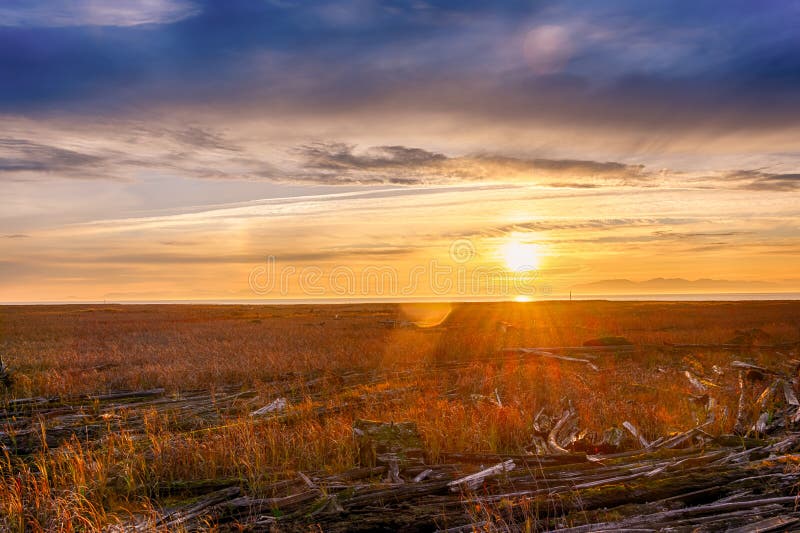 Beautiful HDR Sunset Landscape Stock Photo - Image of colorful, light ...