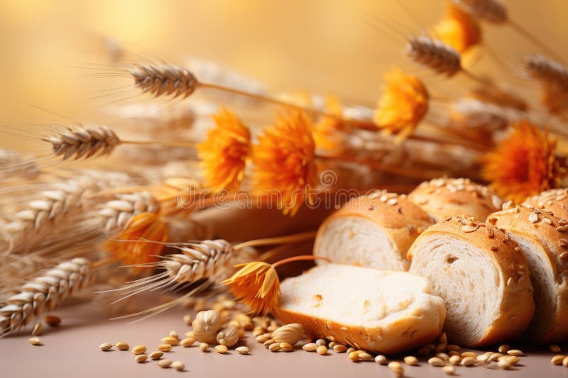 Beautiful, Healthy and Healthy Bread Stock Illustration - Illustration ...