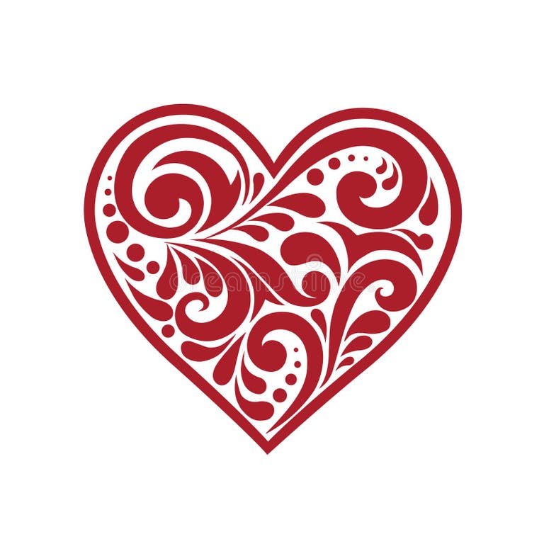 Beautiful Heart with a Pattern Stock Vector - Illustration of design ...
