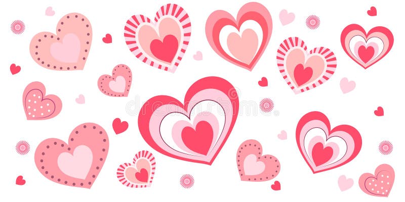 Beautiful Heart Pattern Design, Made with Lot of Hearts in White ...