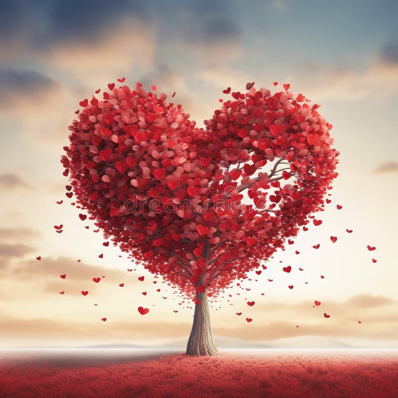 A Heart Shaped Tree with Leaves Made of Small Hearts Generative AI ...