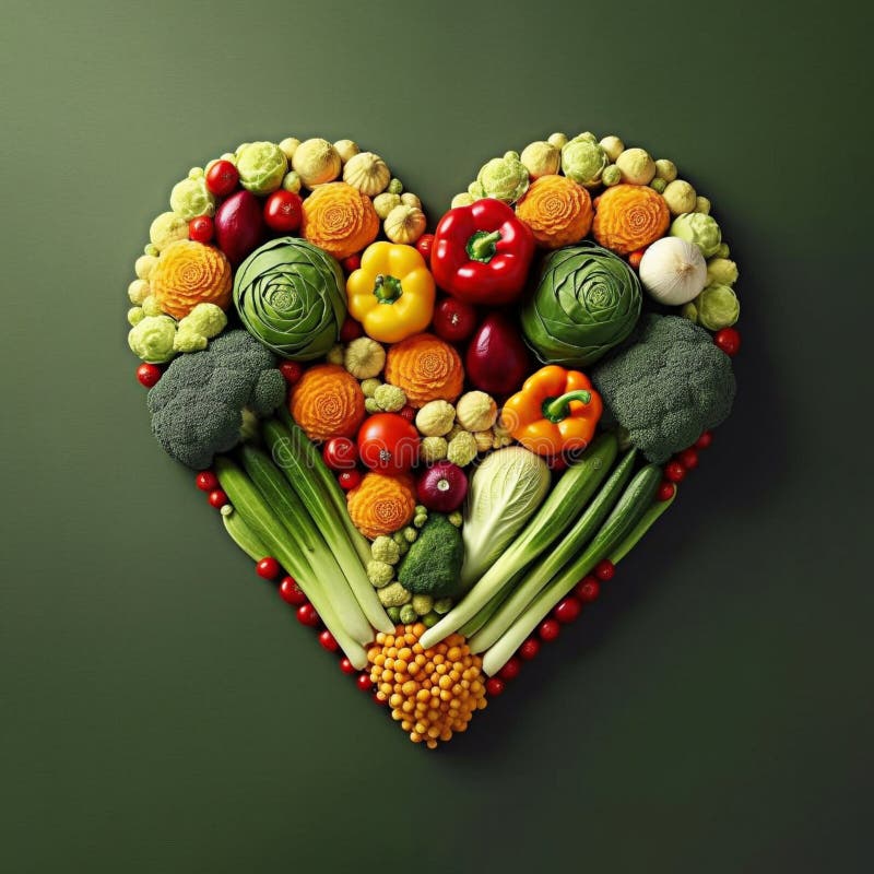 Beautiful Heart Shaped Vegetable Arrangement Created with Generative AI ...