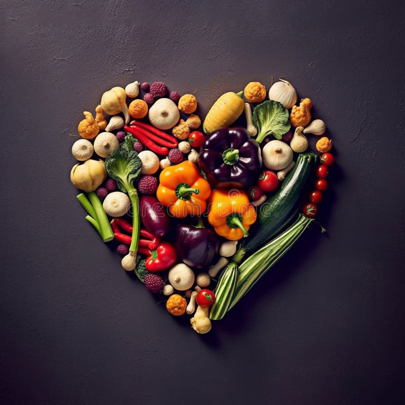 Beautiful Heart Shaped Vegetable Arrangement Created with Generative AI ...
