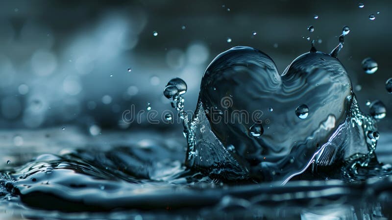 Heart shaped water drops stock illustration. Illustration of hearts ...