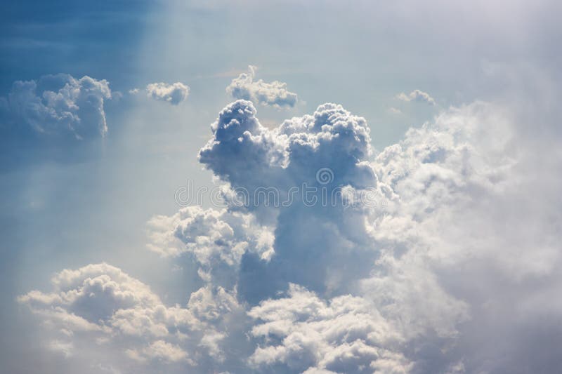Beautiful Heavenly Bursts of Clouds in Blue Sunny Sky Like Atom Bomb ...