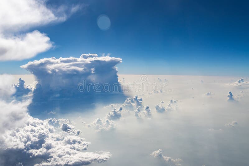 Beautiful Heavenly Bursts of Clouds in Blue Sunny Sky Like Atom Bomb ...