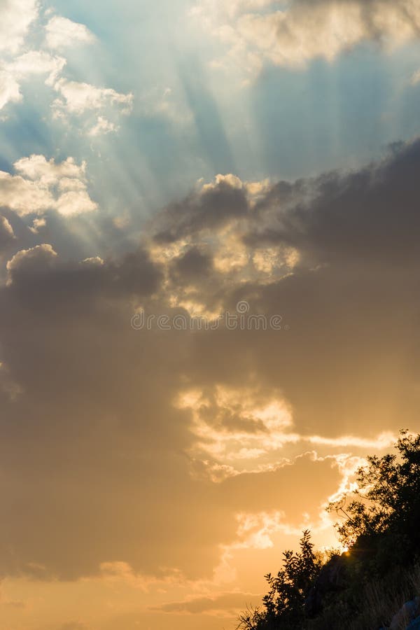 Beautiful heavenly sunset. stock photo. Image of heaven - 64503796