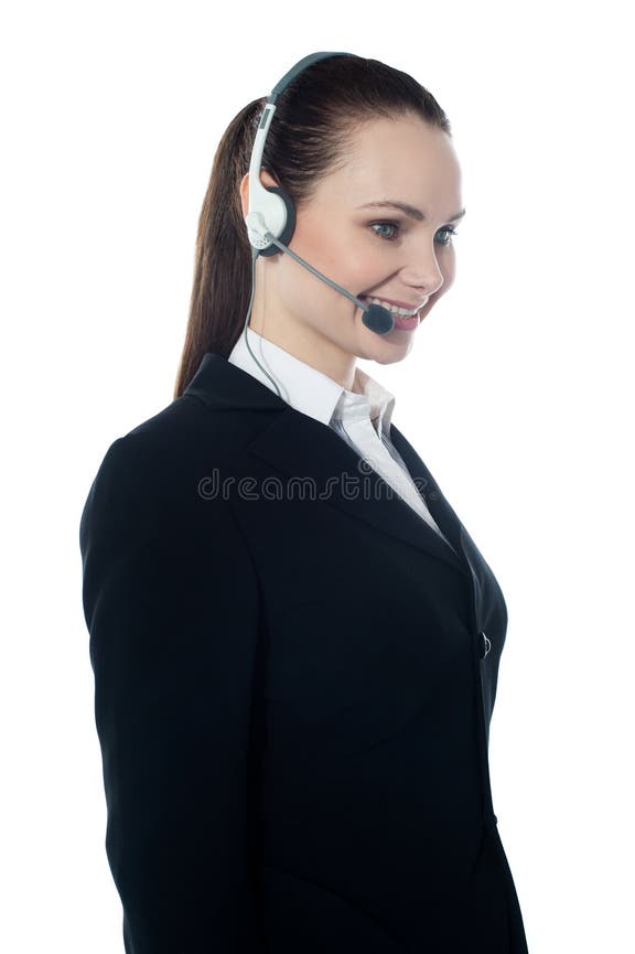 Beautiful Help-desk Female Executive Stock Photo - Image of customer ...