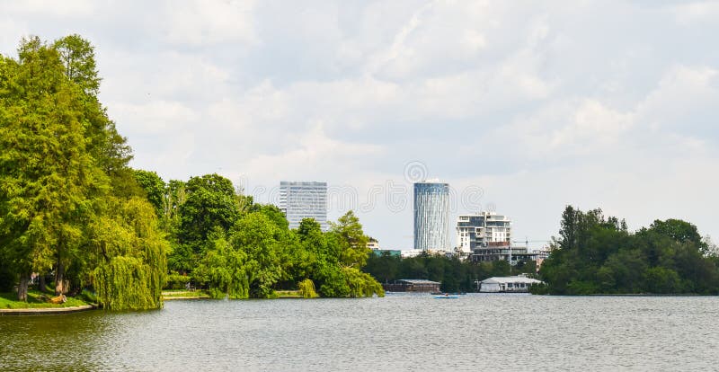 Beautiful Herastrau Park from Bucharest, Romania in a Spring Day Stock ...