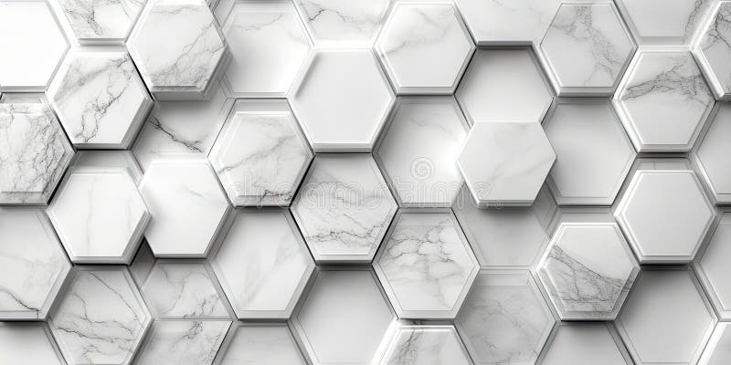 Beautiful Hexagonal Marble Tiles Arranged in a Stylish Pattern for ...