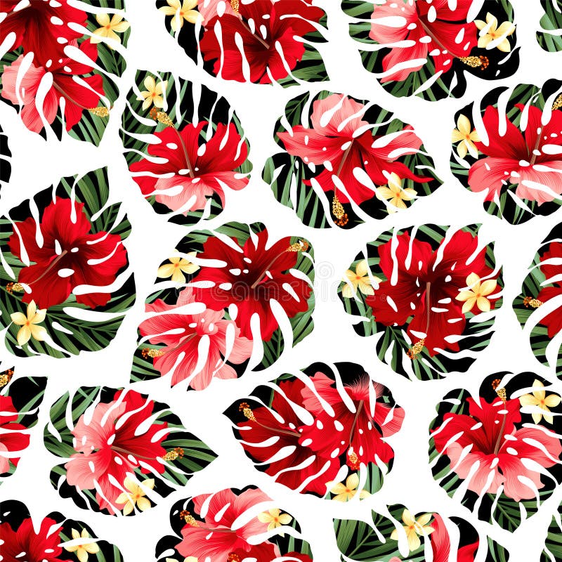 Beautiful Hibiscus Pattern Perfect for Textiles, Stock Vector ...