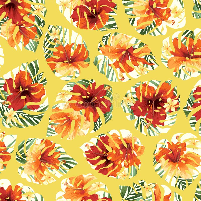 Beautiful Hibiscus Pattern Perfect for Textiles, Stock Vector ...