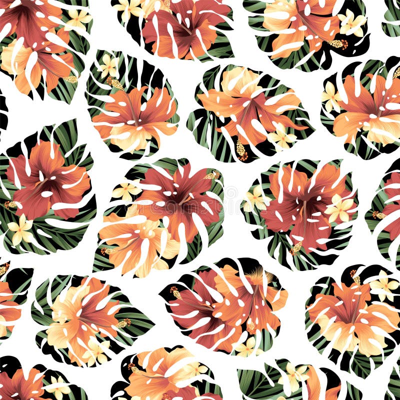 Beautiful Hibiscus Pattern Perfect for Textiles, Stock Vector ...