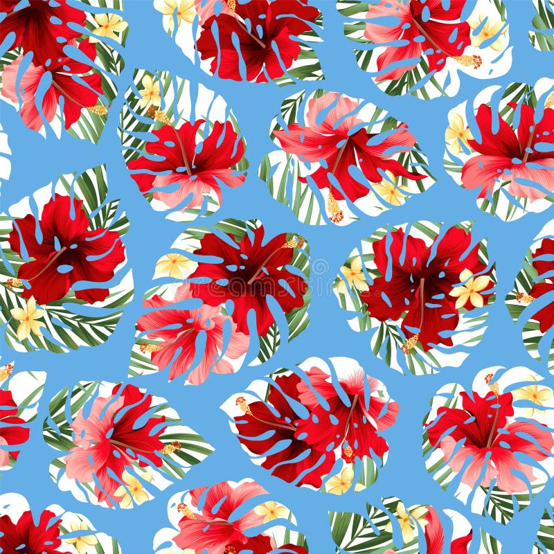 Beautiful Hibiscus Pattern Perfect for Textiles, Stock Vector ...