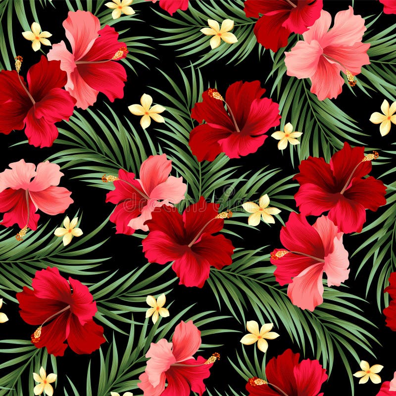 Beautiful Hibiscus Pattern Perfect for Textiles, Stock Vector ...