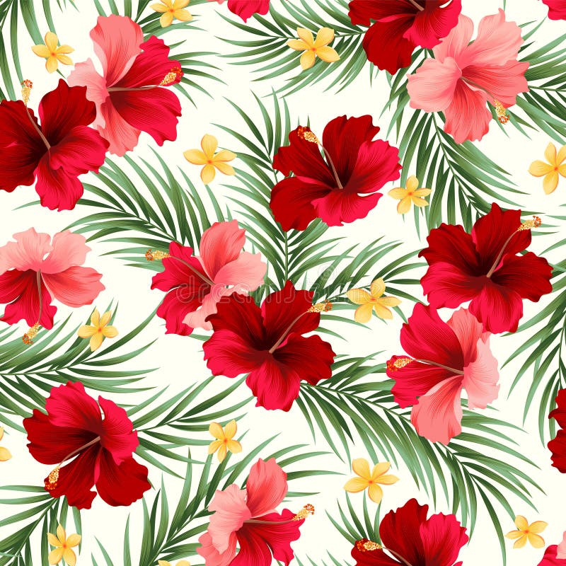 Beautiful Hibiscus Pattern Perfect for Textiles, Stock Vector ...