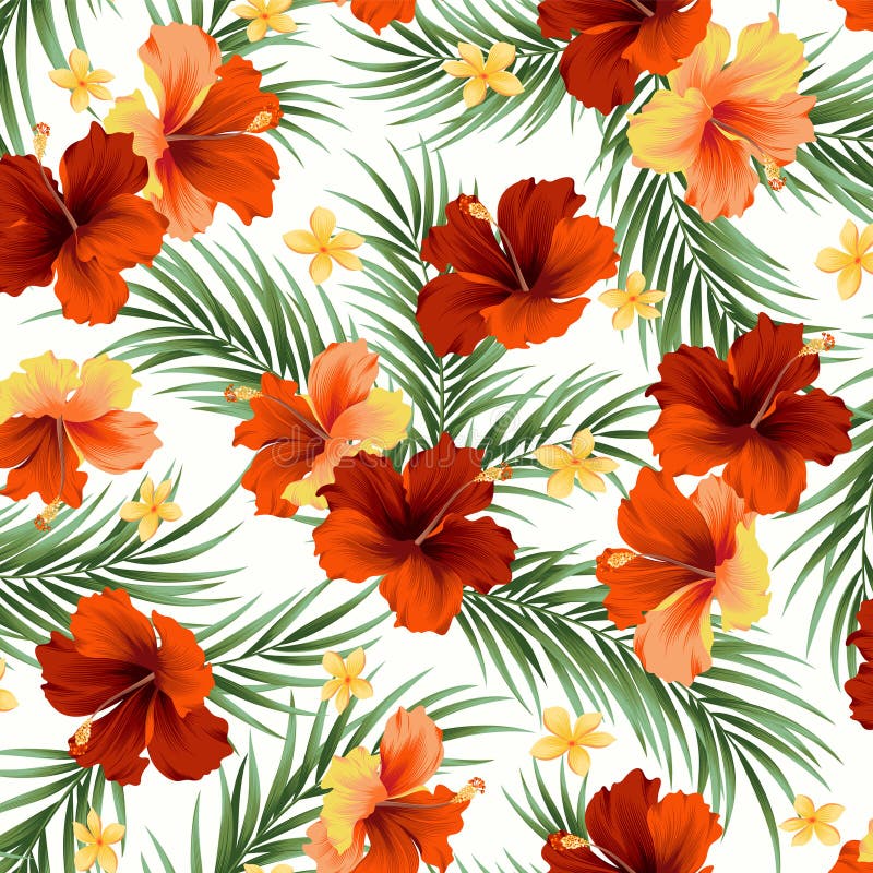 Beautiful Hibiscus Pattern Perfect for Textiles, Stock Vector ...