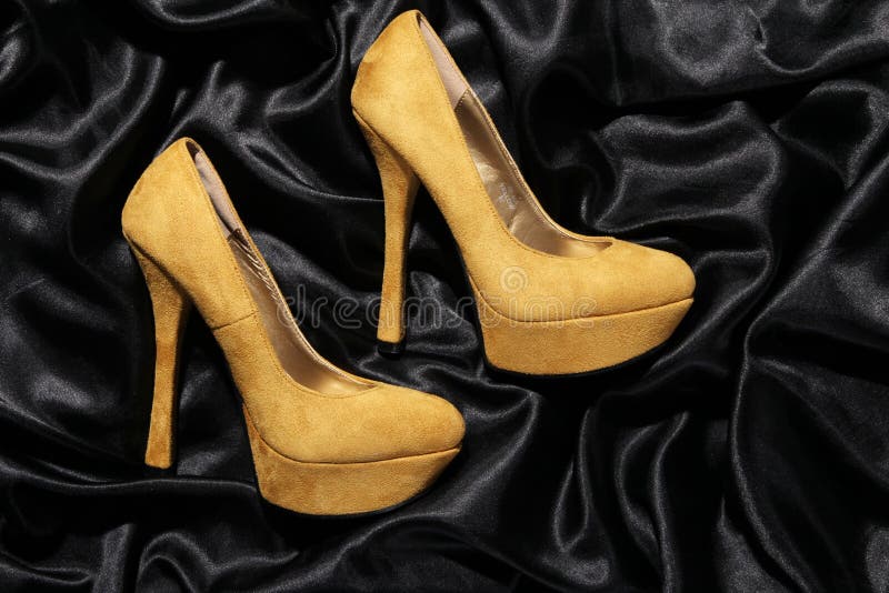 Beautiful High Heels on Satin Stock Photo - Image of multi, bunch: 40666696
