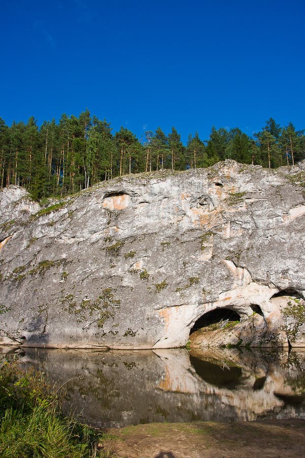 Beautiful High Rock on the River Stock Image - Image of sverdlovsk ...
