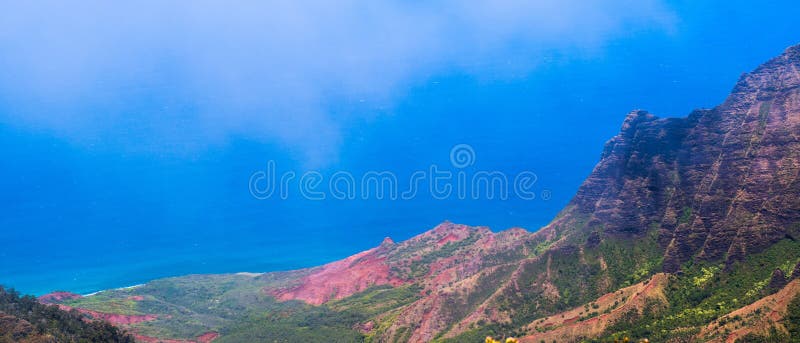 Beautiful High Rocky Cliff Enveloped in Fog Stock Image - Image of ...